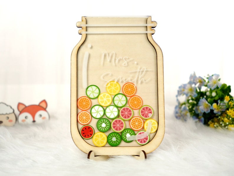 Fruit Token Reward Jar for Kids, Positive Behavior Incentive Jar ...