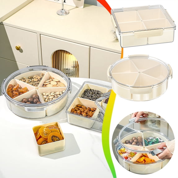 Fruit Tray | Compartment Snack Platter | Transparent Lid, Airtight Seal ...