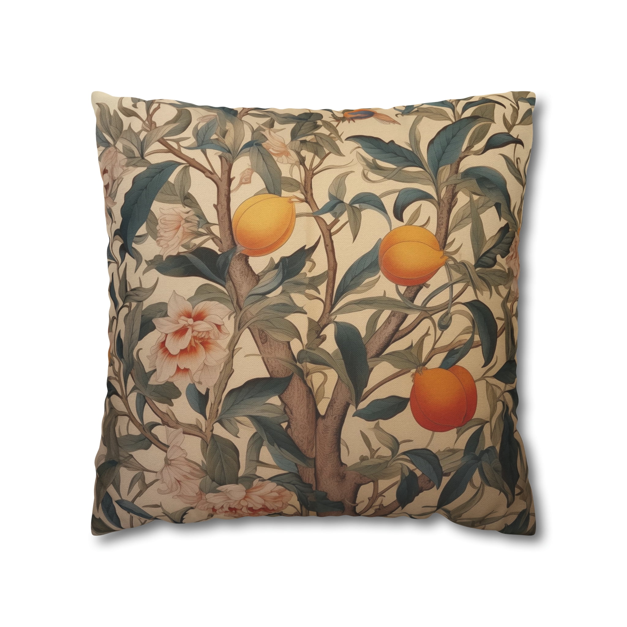 Fruit Tree Decor, Colorful Floral Square Pillow Cover - Walmart.com