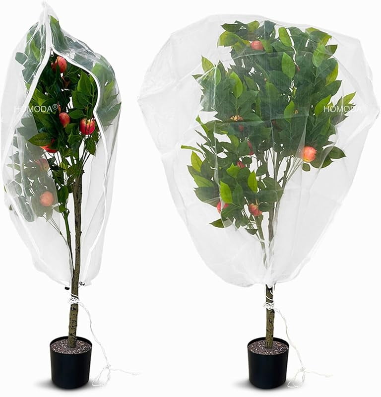 Fruit Tree Netting Cover with Zipper & Drawstring, 2 Packs 6ft x 6ft ...