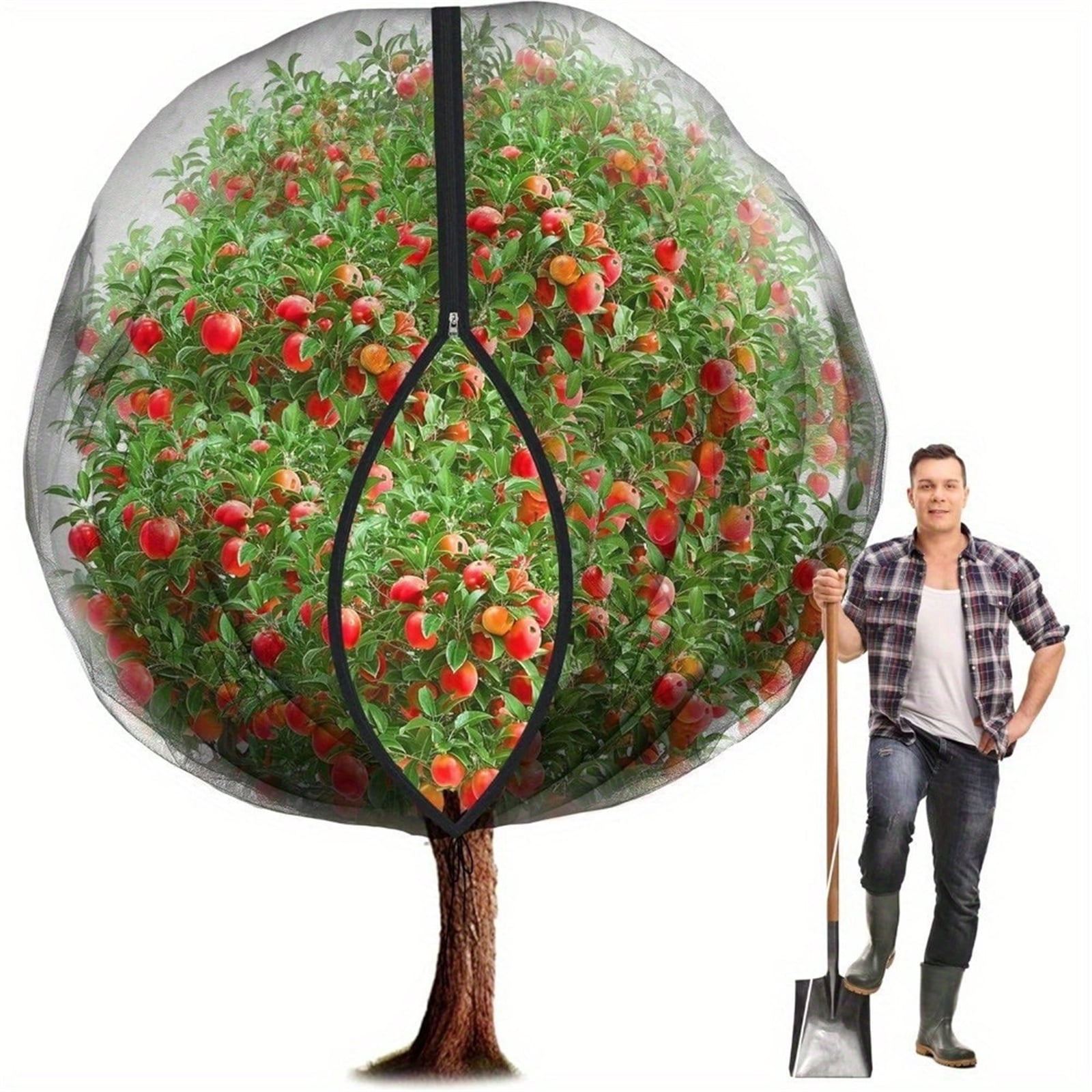 Fruit Tree Netting with Zipper and Drawstring, Heavy Duty Large Bird ...