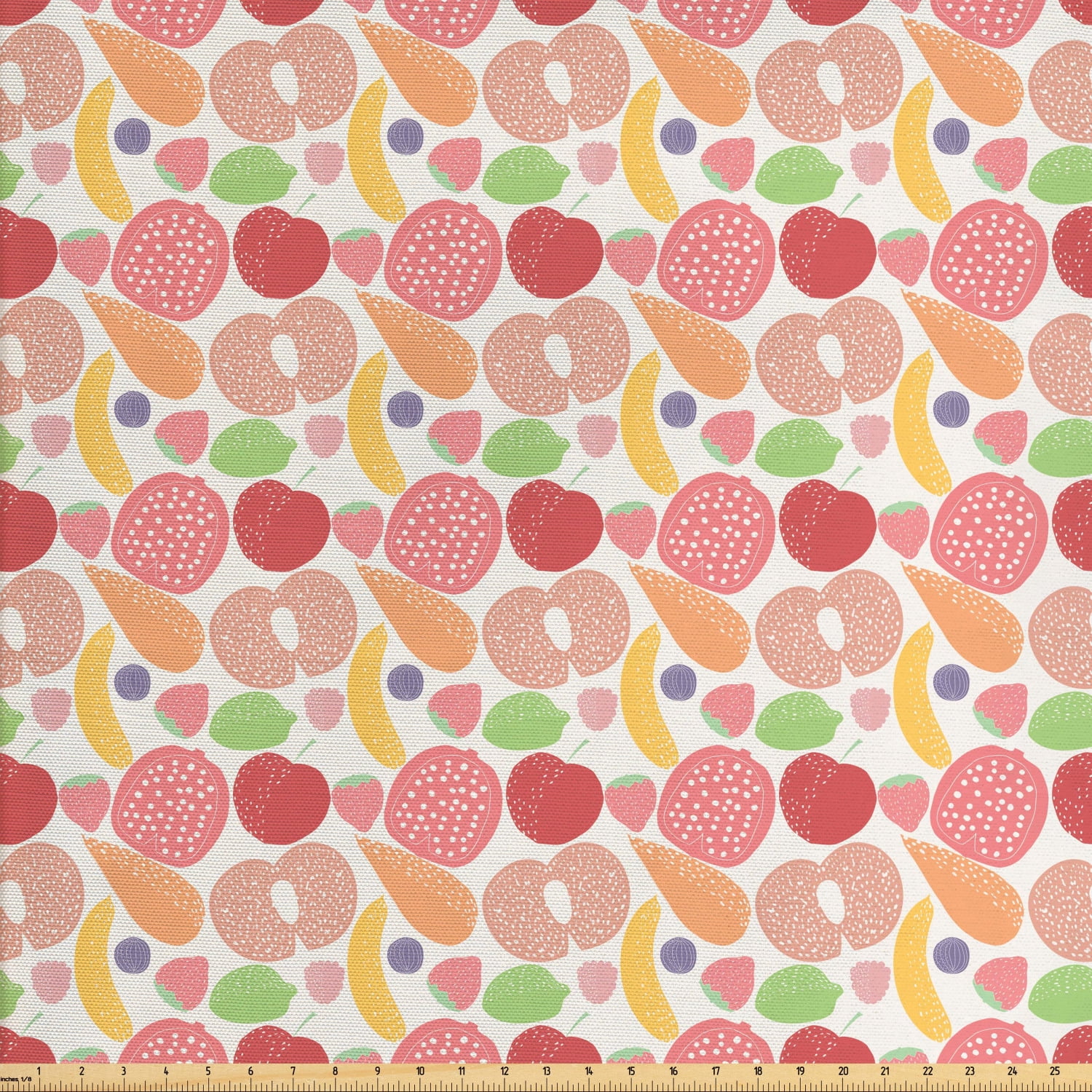 Fruit Upholstery Fabric by the Yard, Healthy Snacks Fruits and ...