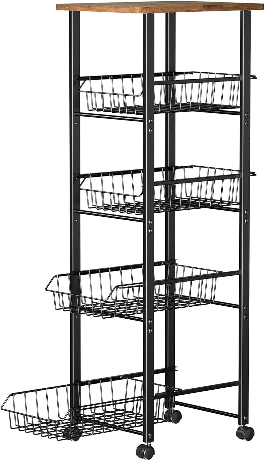 Fruit Vegetable Basket for Kitchen, 5 Tier Kitchen Organizer and ...