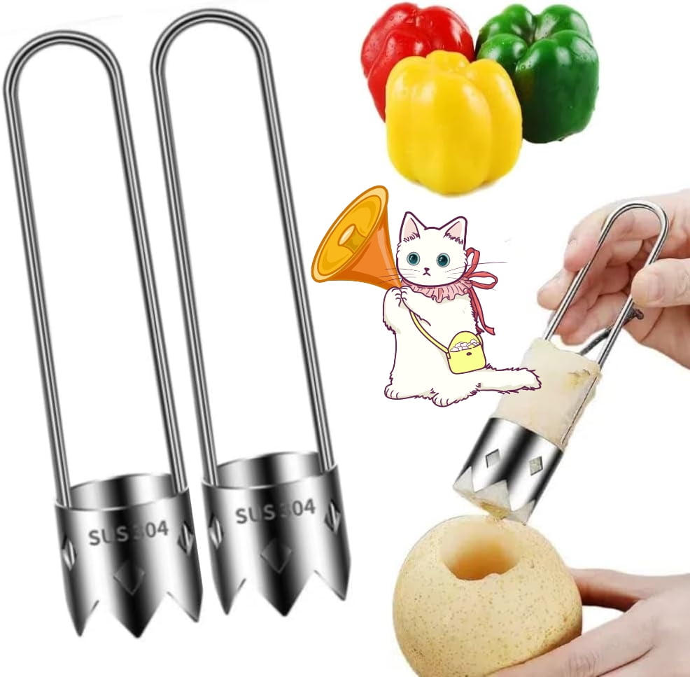 Fruit and Vegetable Corer Tool, 2025 Upgraded Stainless Steel Fruite Córer, Apple Core Remover ...
