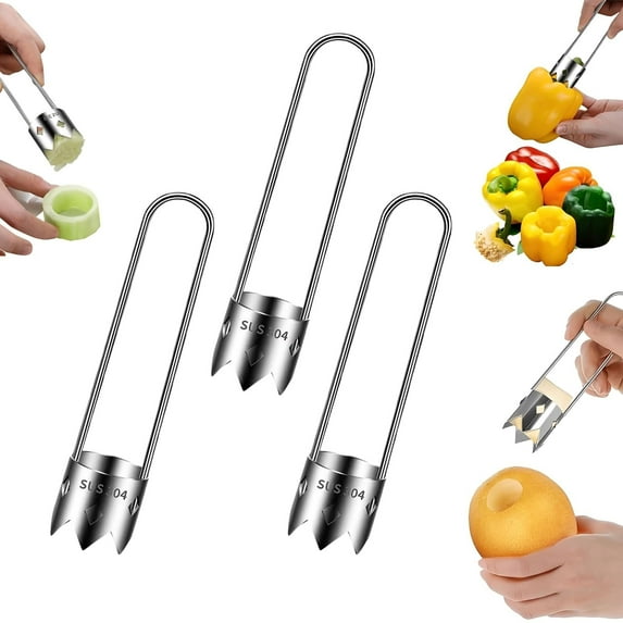 Fruit and Vegetable Corer Tool, 2026 Upgraded Reusable Stainless Steel ...