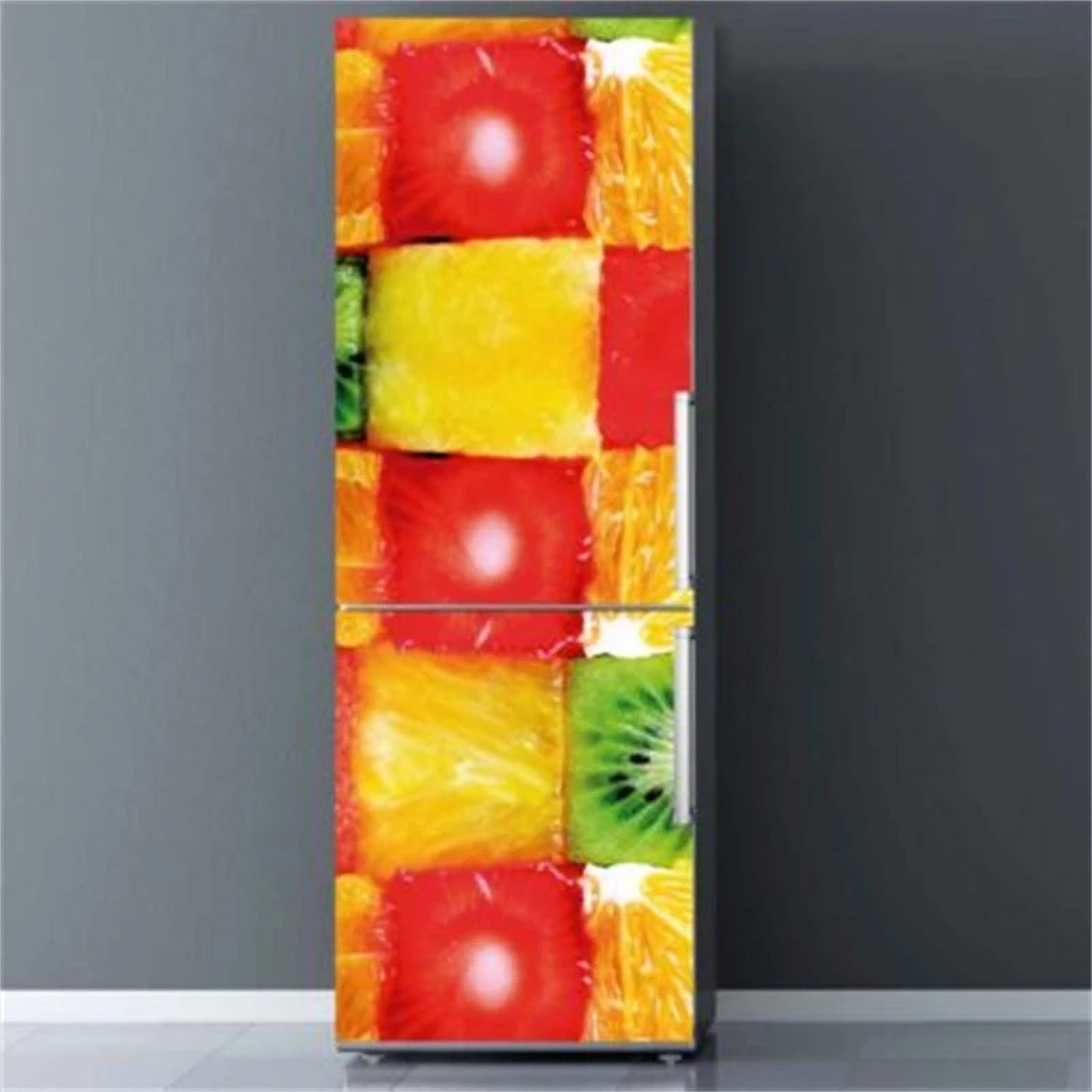 Fruit Vegetable Fridge Sticker Fresh Food Refrigerator Door Full Cover ...