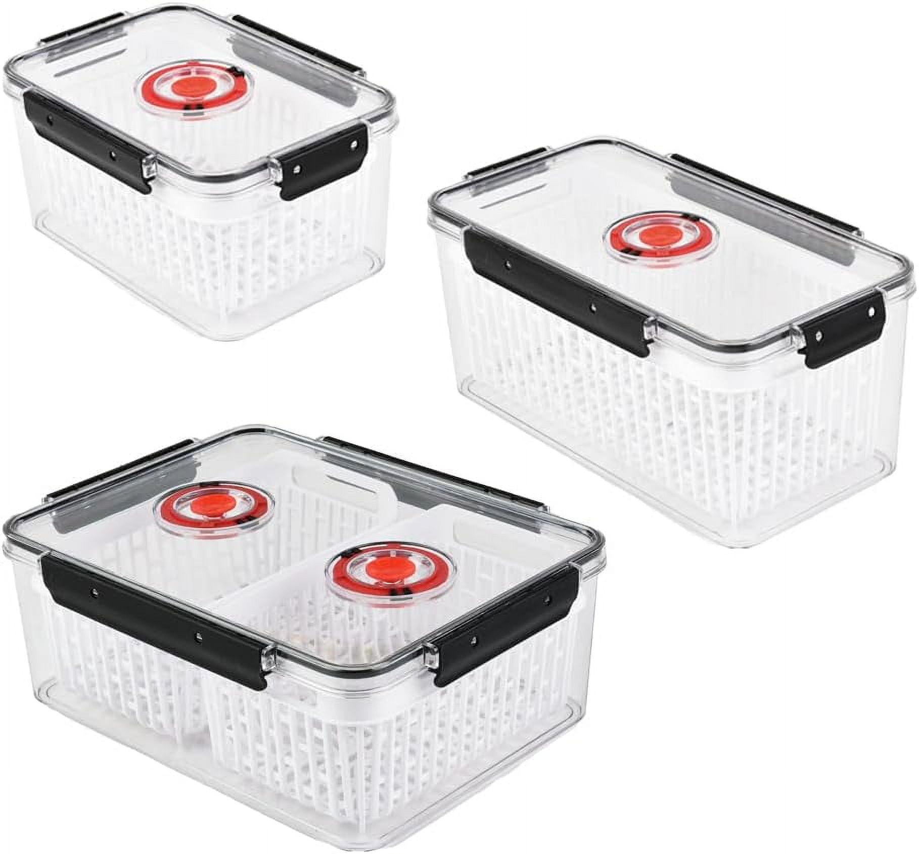 Fruit Vegetable Produce Storage Saver Container, Airtight & Vented Lid ...