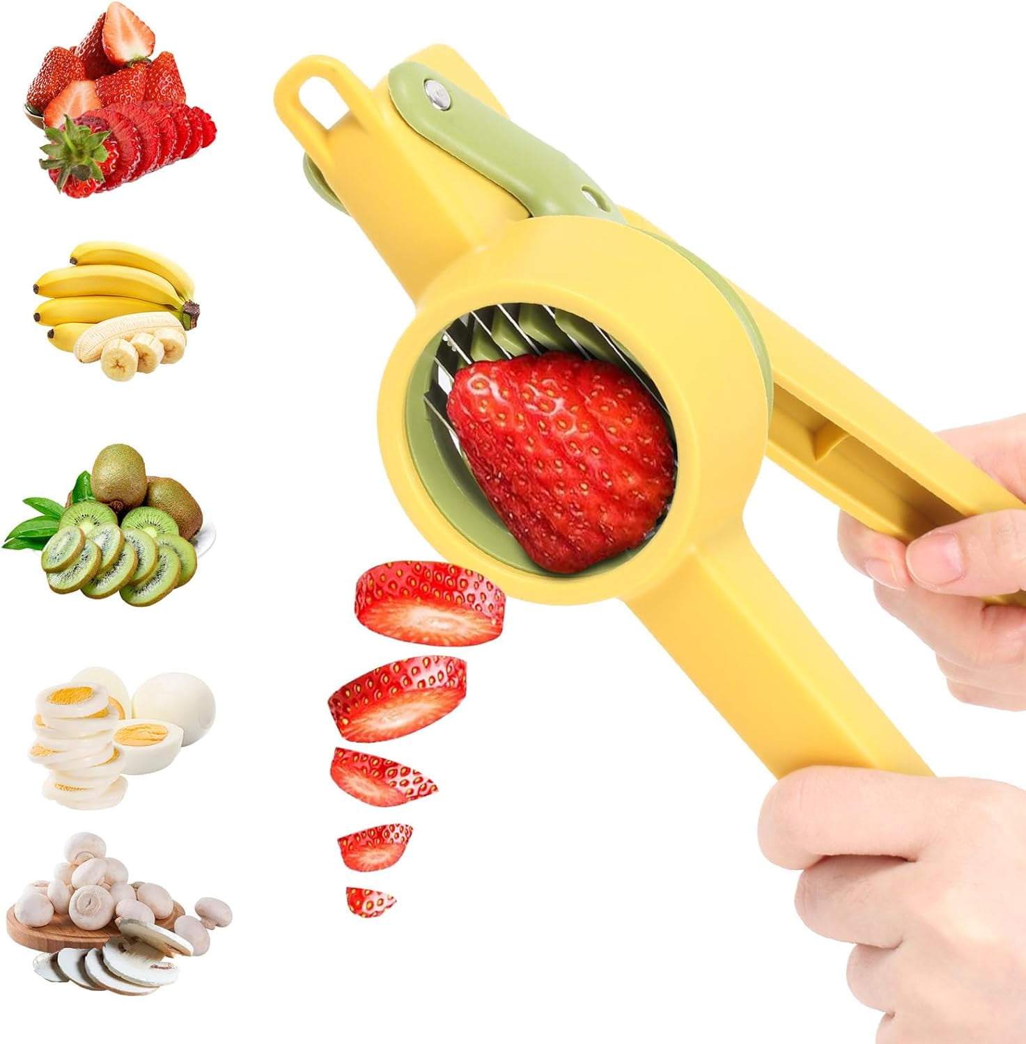 Fruit & Vegetable Slicer Stainless Steel Strawberry Slicer, Banana Kiwi ...