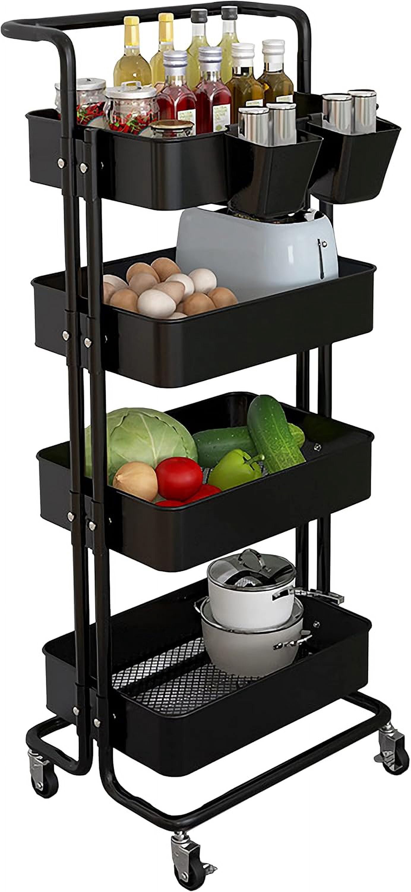 Fruit Vegetable Storage Basket, 4 Tier Stackable Wire Storage Baskets ...