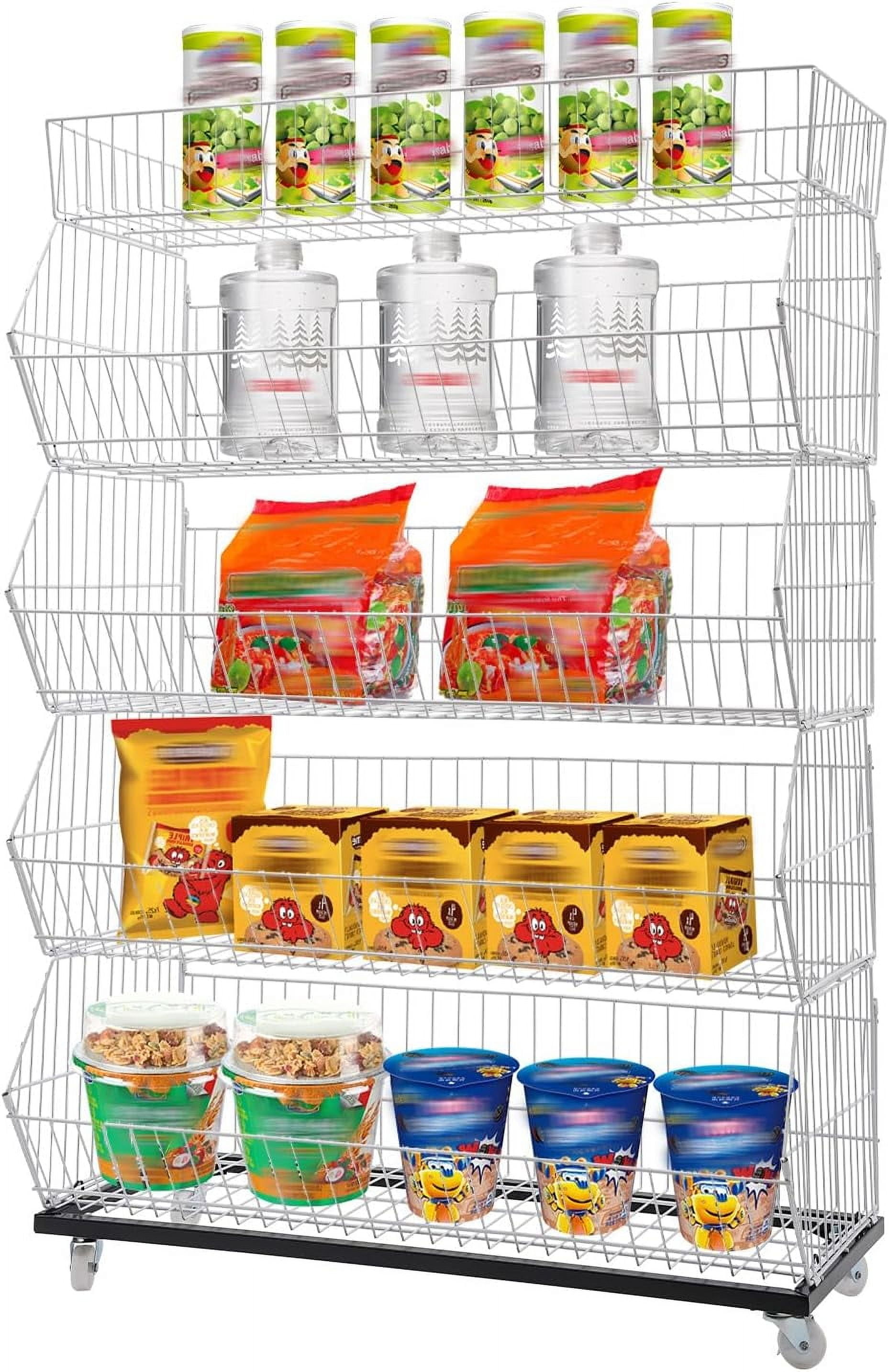 Fruit Vegetable Storage Basket for Kitchen, 5 Tier Stackable Metal Wire ...