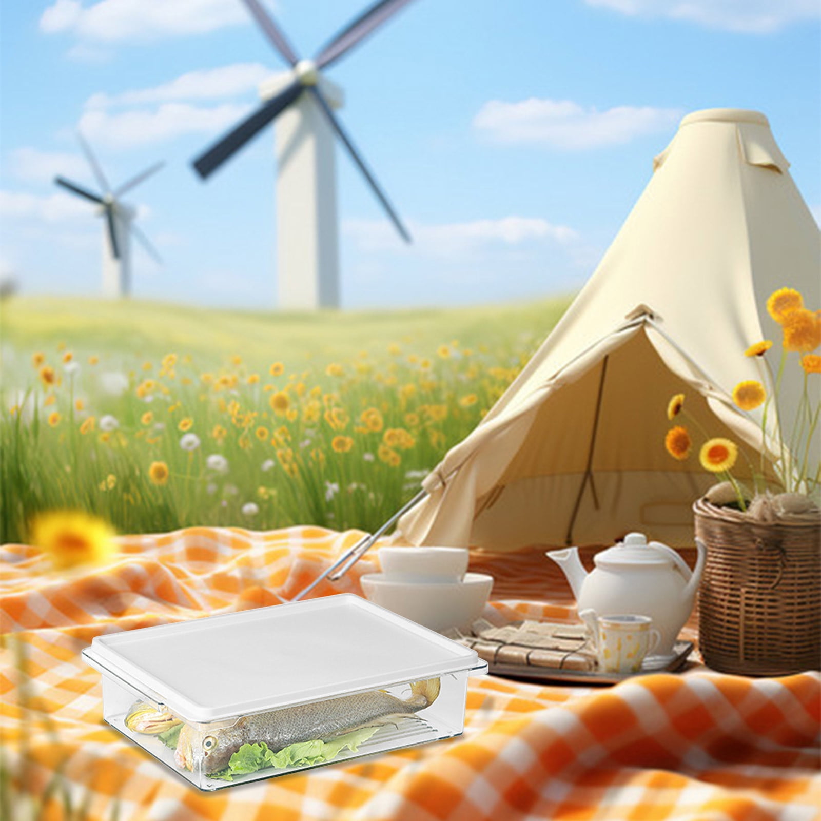 Fruit and Vegetable Storage Container for Refrigerator, Large PET ...