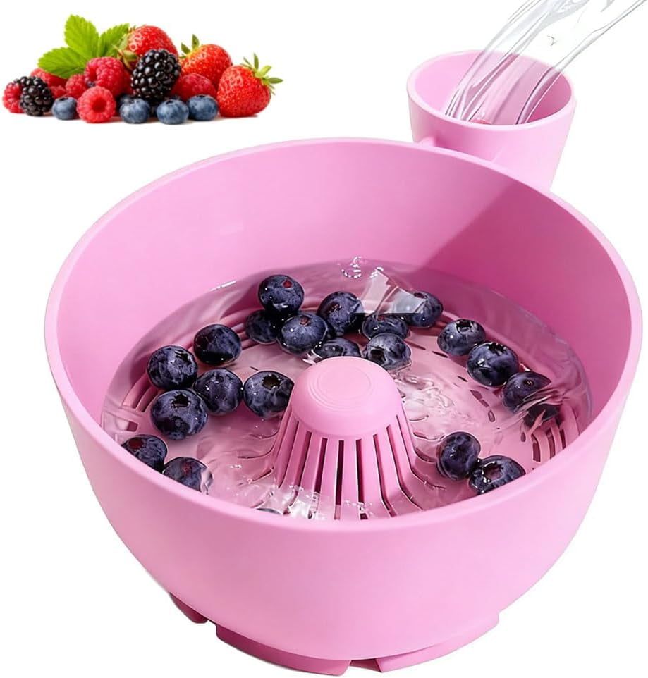 Fruit and Vegetable Washer Bowl - 4-in-1 Kitchen Colander with Spinner ...