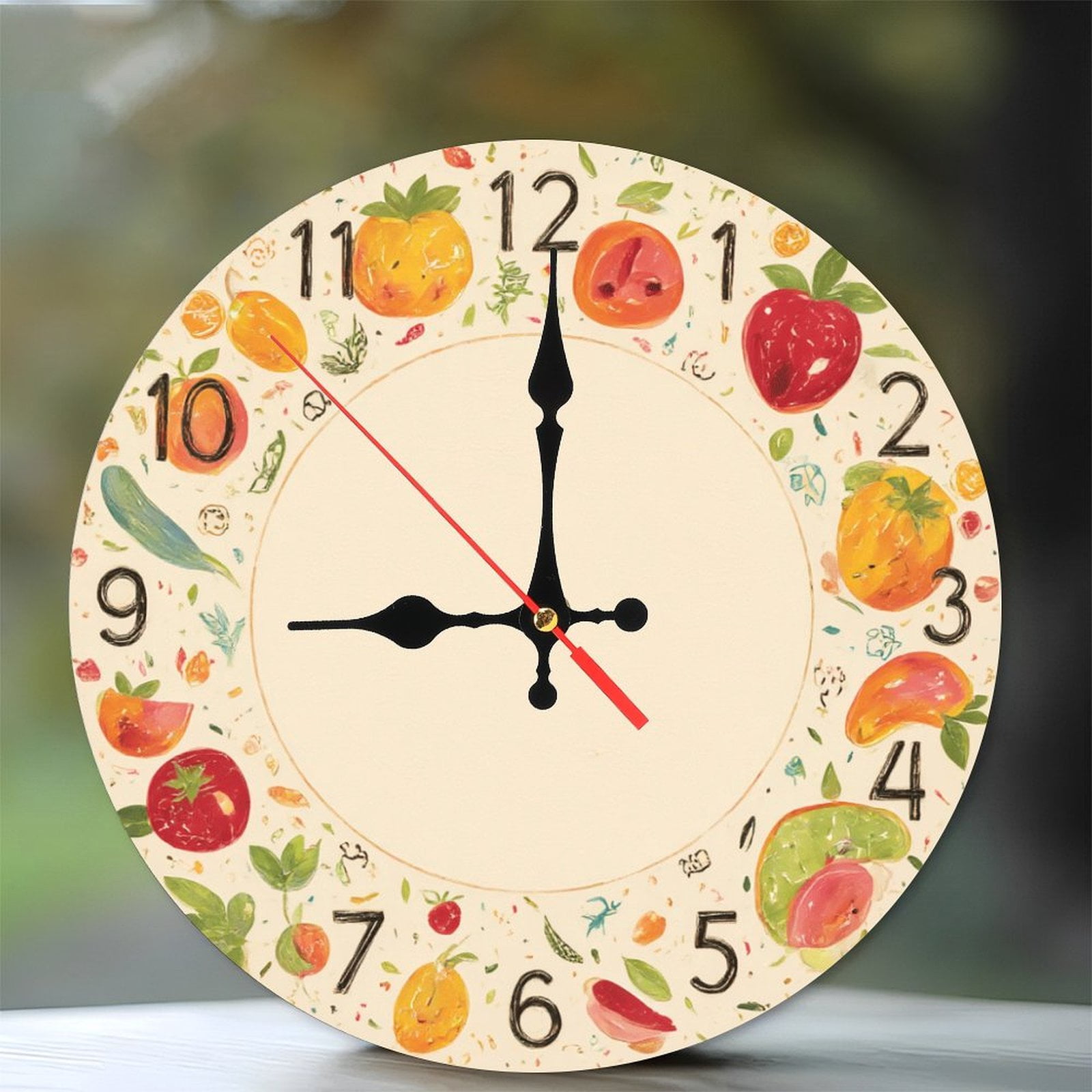 Fruit Wall Clock Decorative Kitchen Clock Home Decor 10-Inch Silent ...