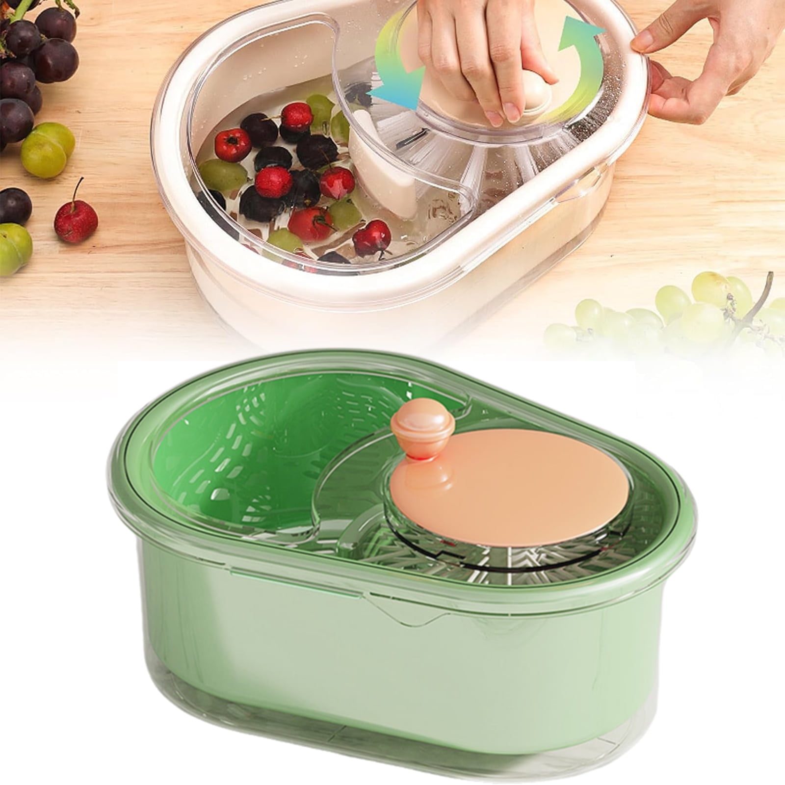 Fruit Washer Spinner Bowl,Fruit Cleaner Spinner, Large Fruit Washer ...