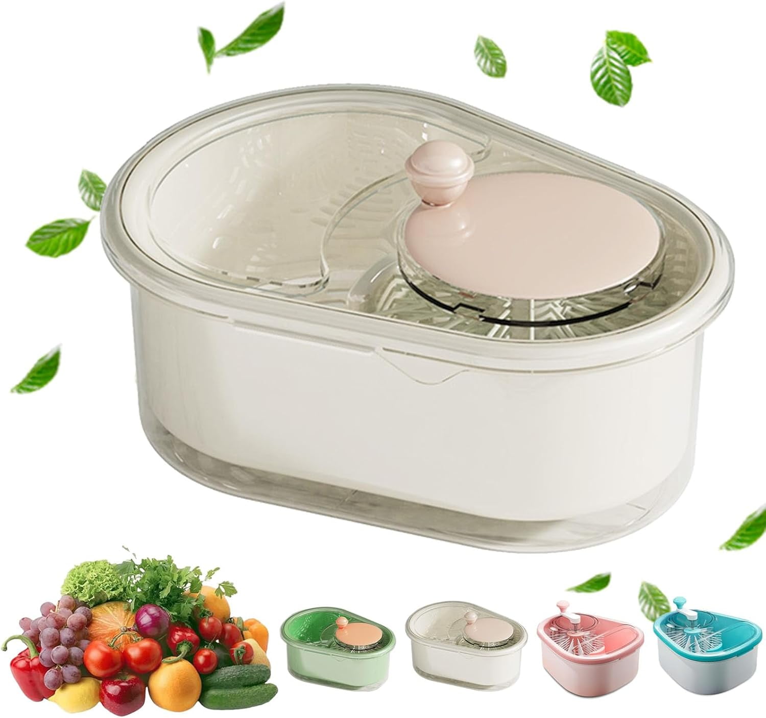 Fruit Washer Spinner Bowl, Large Capacity Fruit Cleaner Spinner, Large ...