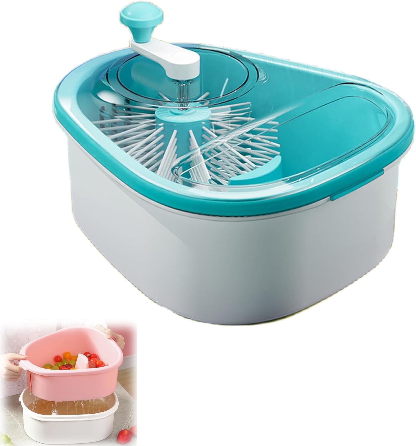 Fruit Washer Spinner Bowl, Multifunctional Fruit and Vegetable Washing ...