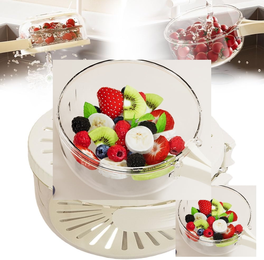 Fruit Washing Wowl with Strainer, 2025 New Multipurpose Drain Basket ...