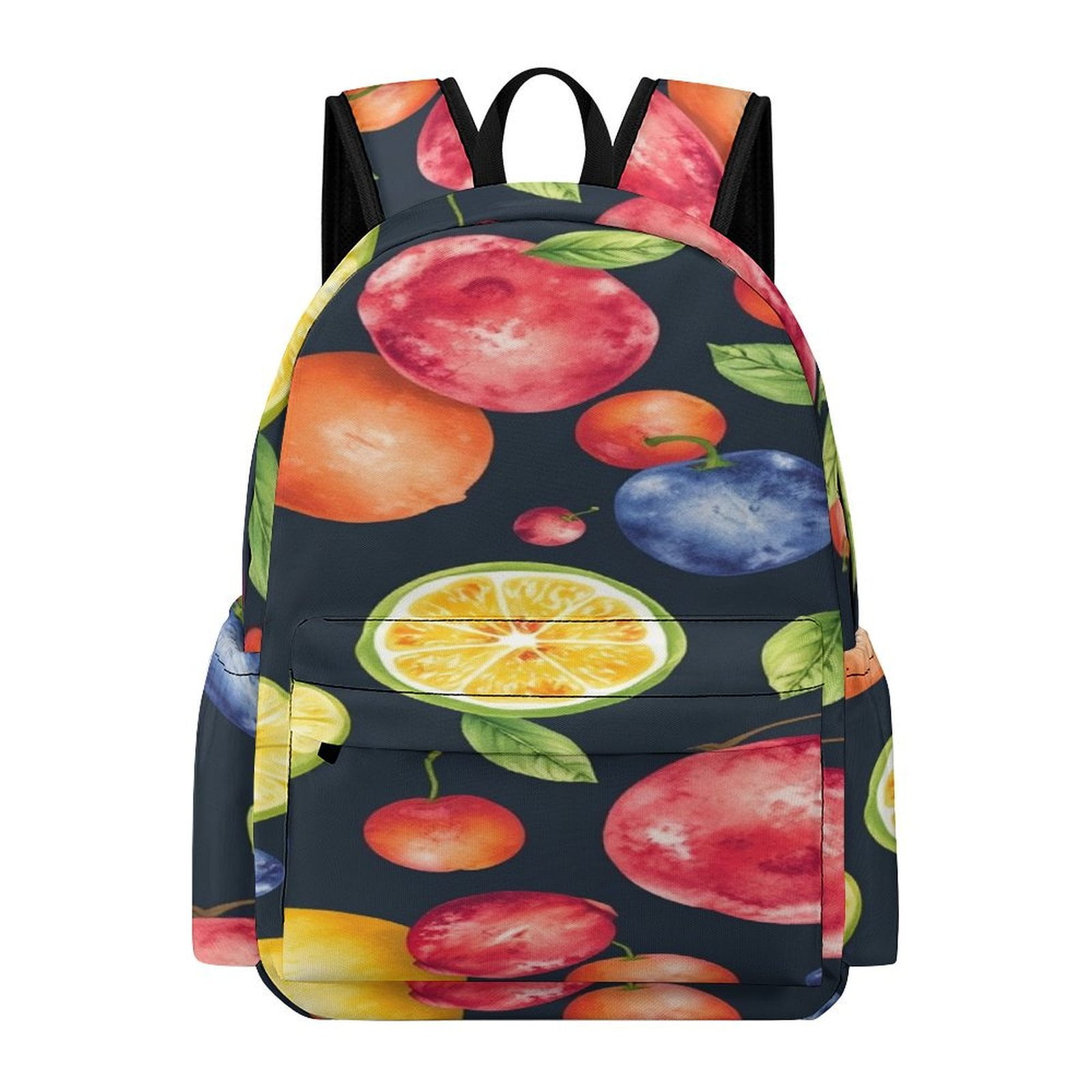 Fruit Watercolor Pattern Book Bag Men Backpack For Teen Large Capacity ...