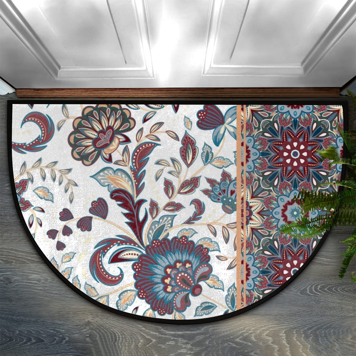 Fruit Watermelon Half Round Door Mat Semi Circle Bathroom Rug Indoor ...