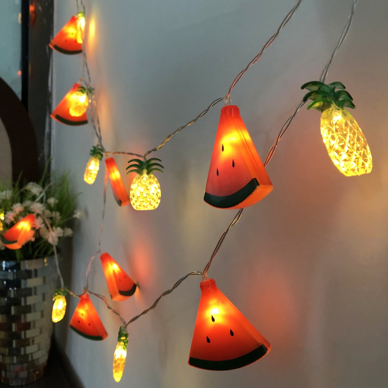 Fruit Watermelon Pineapple Slice String Lights 9.8ft 20 LEDs Battery Powered Fairy String for ...