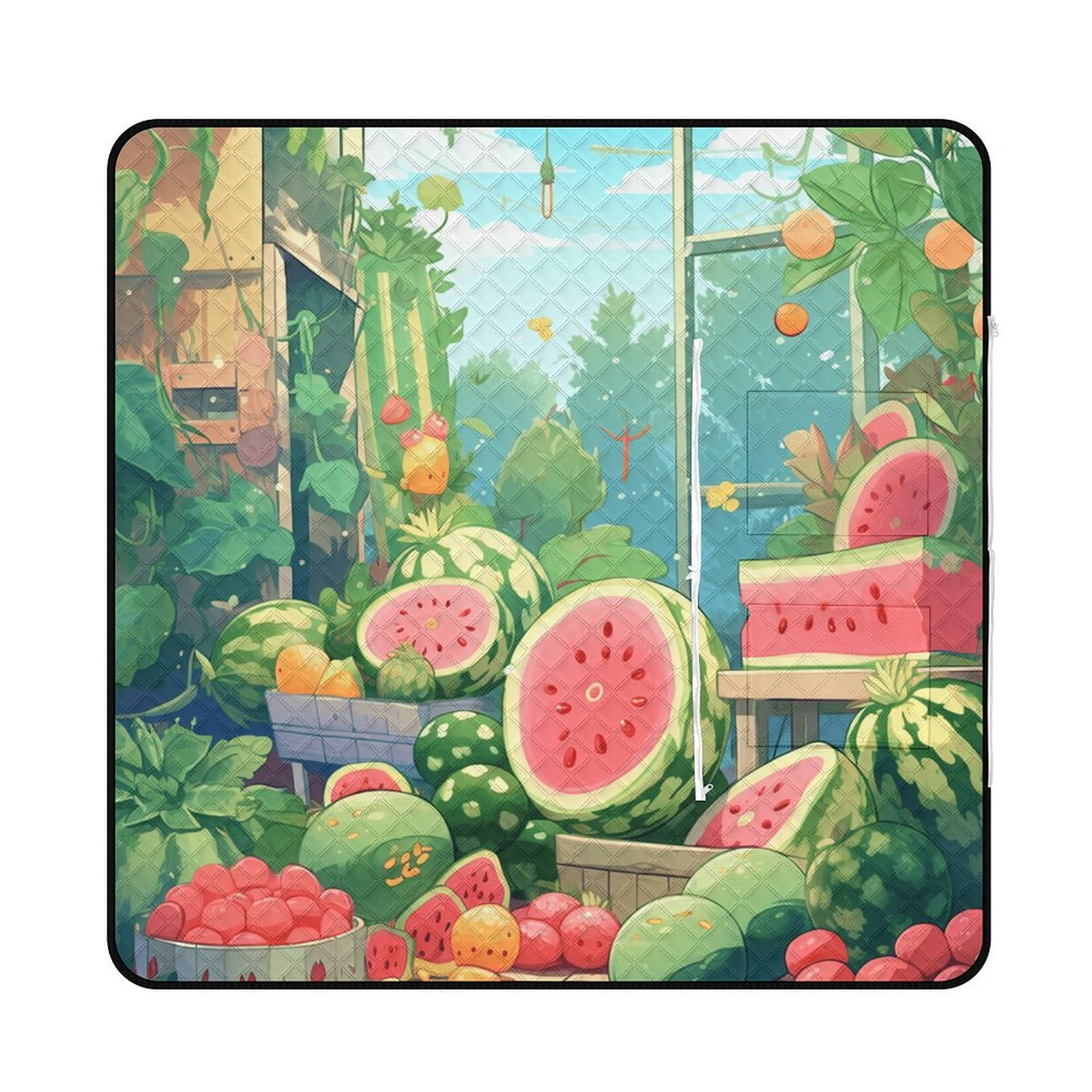 Fruit Waterproof Picnic Blanket with Foldable Zipper, Suitable for Outdoor Use, Suitable for ...