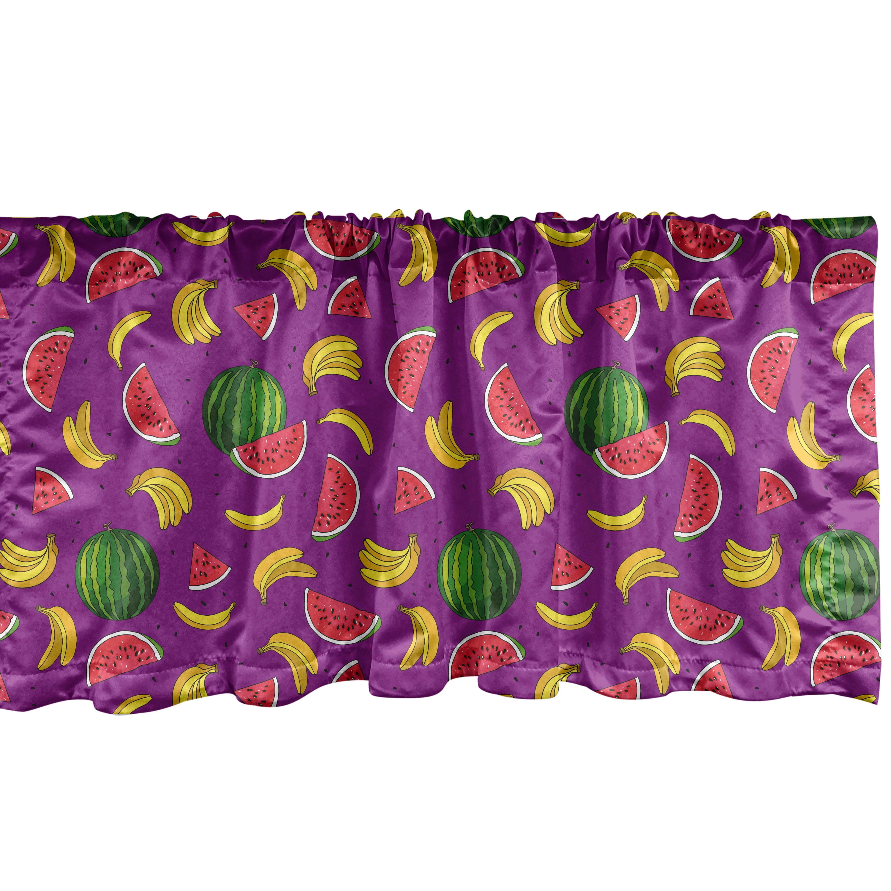 Fruit Window Valance Pack of 2, Watermelon Bananas Summer Tasty Traits ...