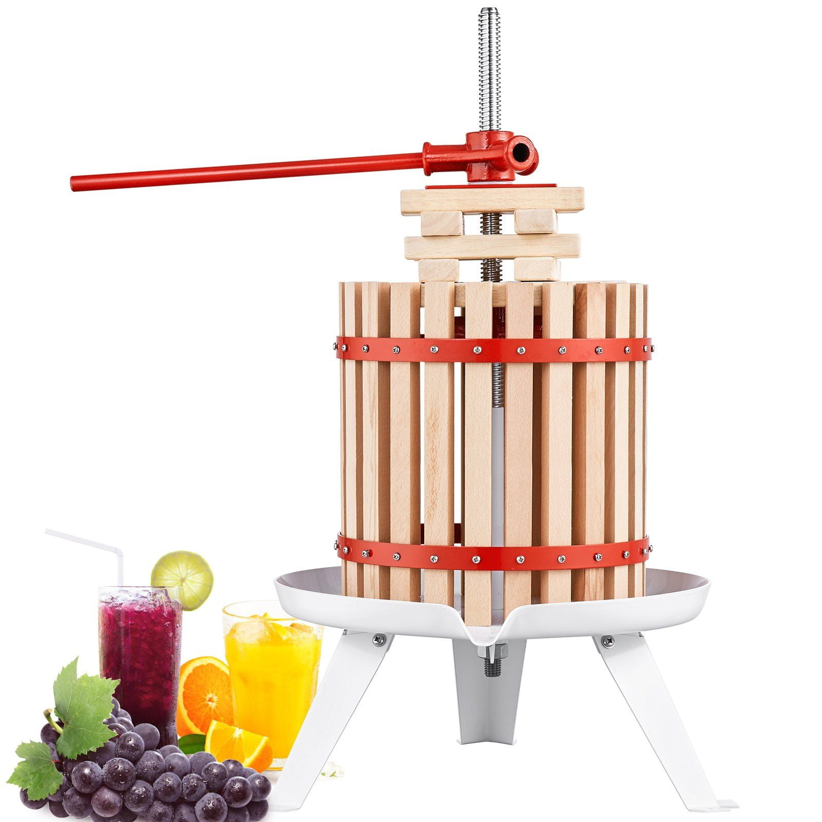 Fruit Wine Press, 3.2 Gallon/12L, Solid Wood Basket with 6 Blocks ...