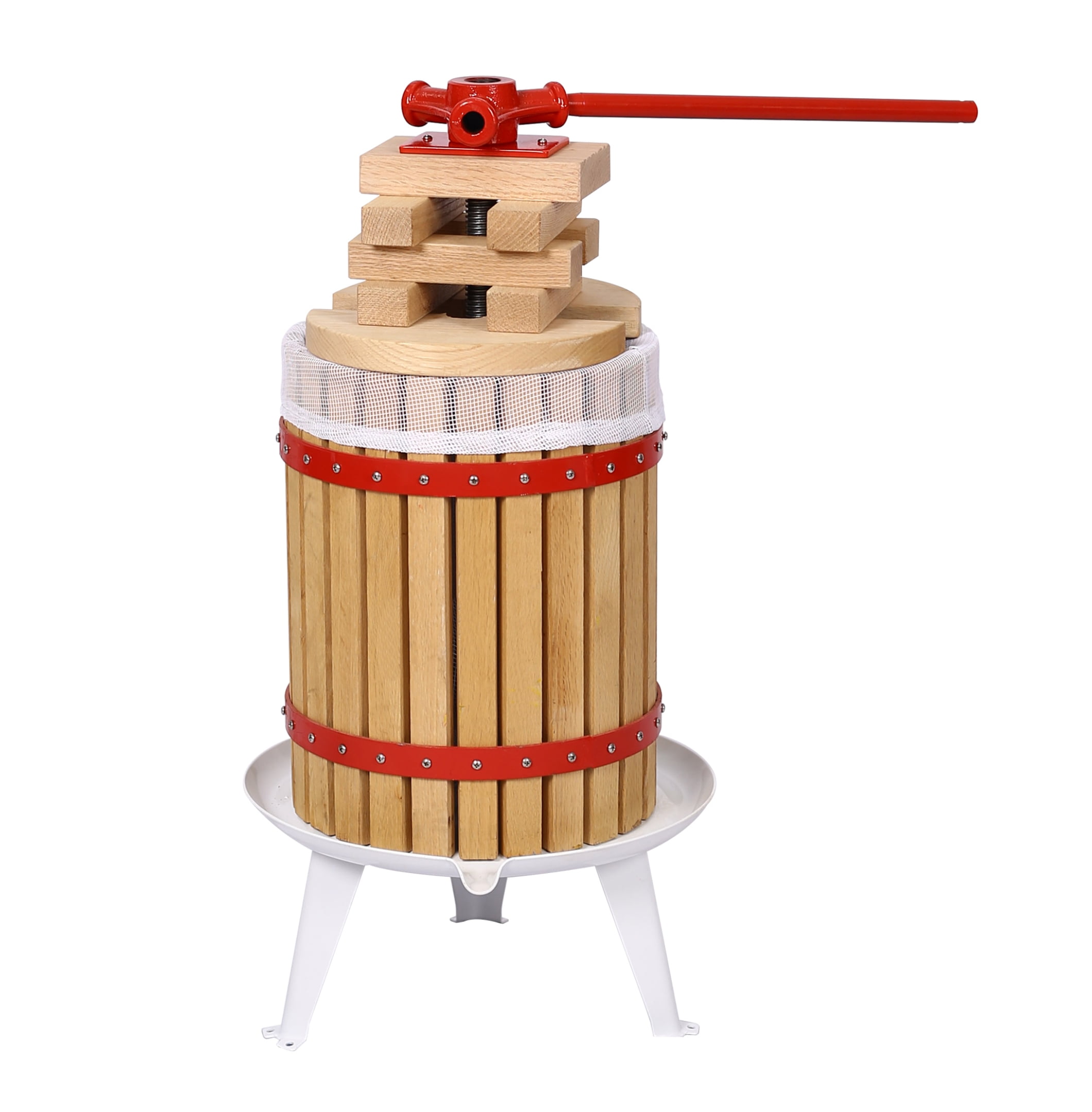 Fruit Wine Press 4.8 Gallon - Oak Wood Cider Press, Grape Juice ...
