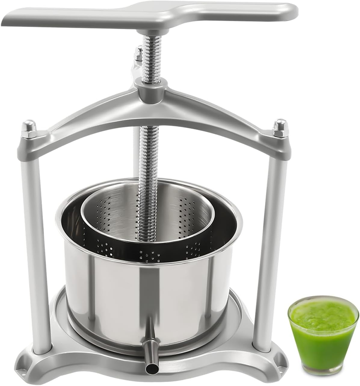 Fruit Wine Press, Grape Press 3L/0.8 Gal Apple Press for Cider Stainless Steel Fruit Cider ...