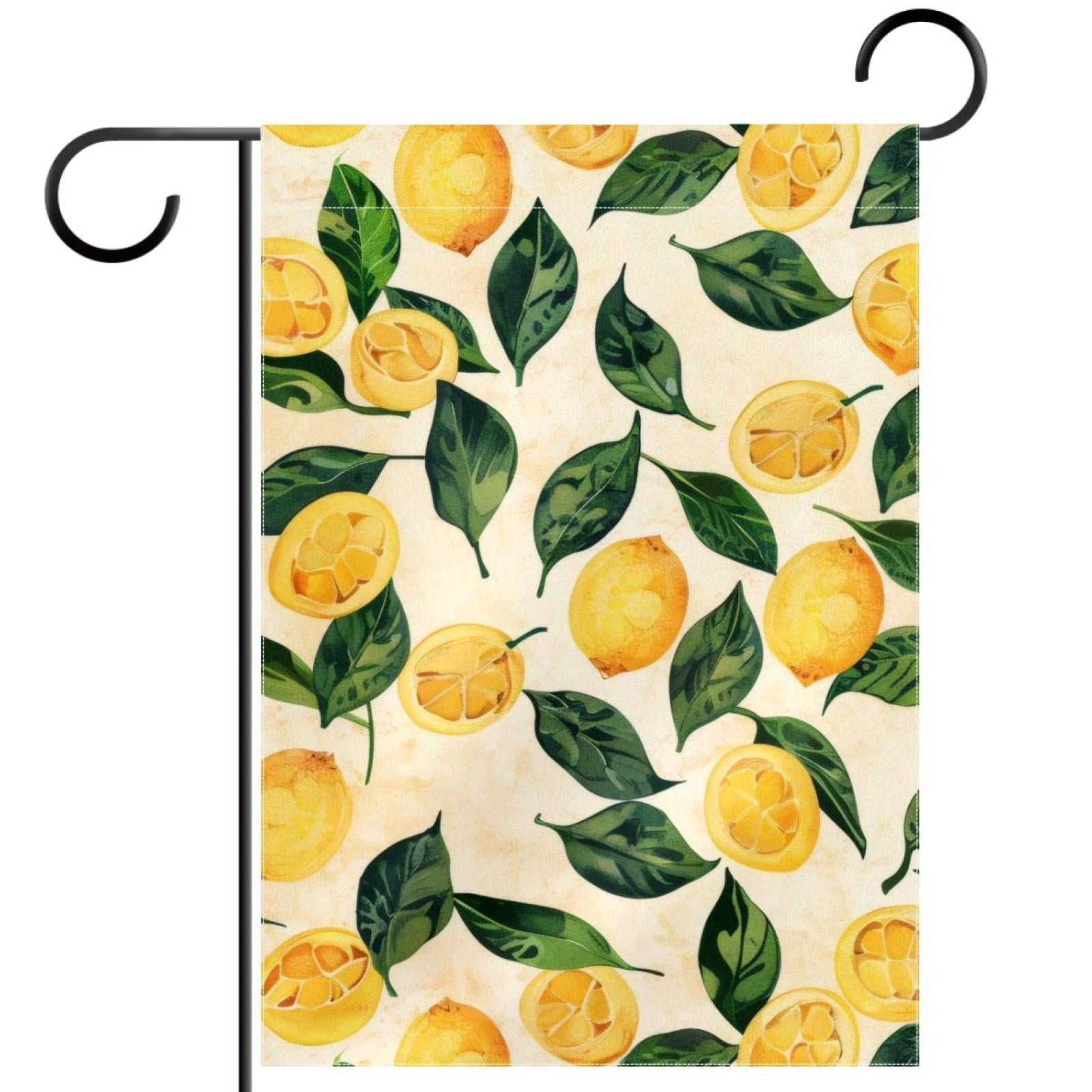 Fruit Yellow Lemon Pattern Welcome Garden Flags, 12 x 18 Inch Double ...