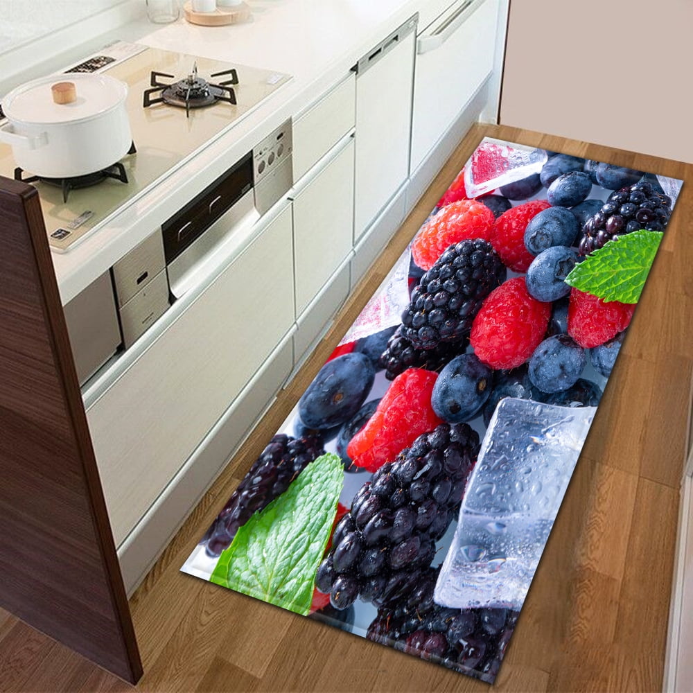Fruit and Vegetable Printed Rug Kitchen Entrance Door Mat Bathroom Non ...