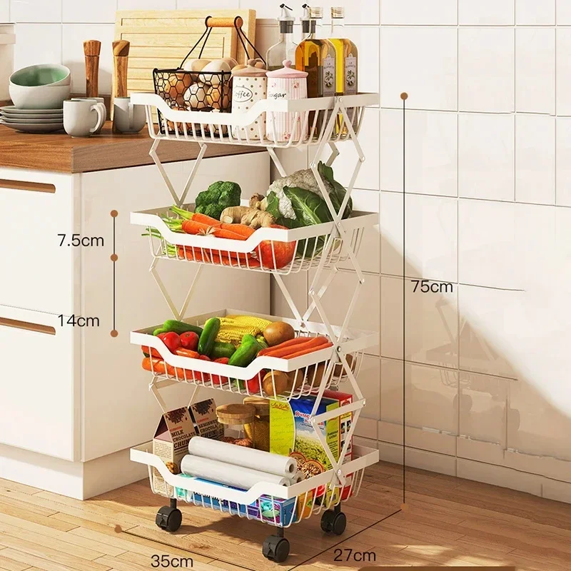 Fruit and Vegetable Shelves Floor-Mounted Multi-Layer Shelf High ...
