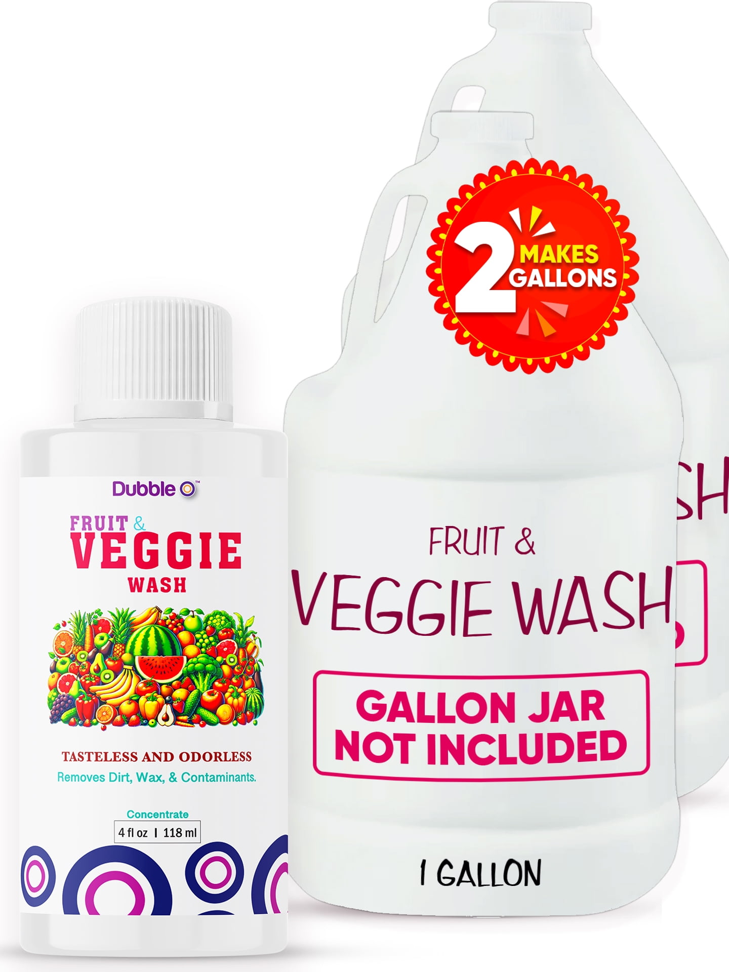 Fruit and Veggie Wash Concentrate - 4 fl. oz. ⦾ Makes 2 Full Gallons ...