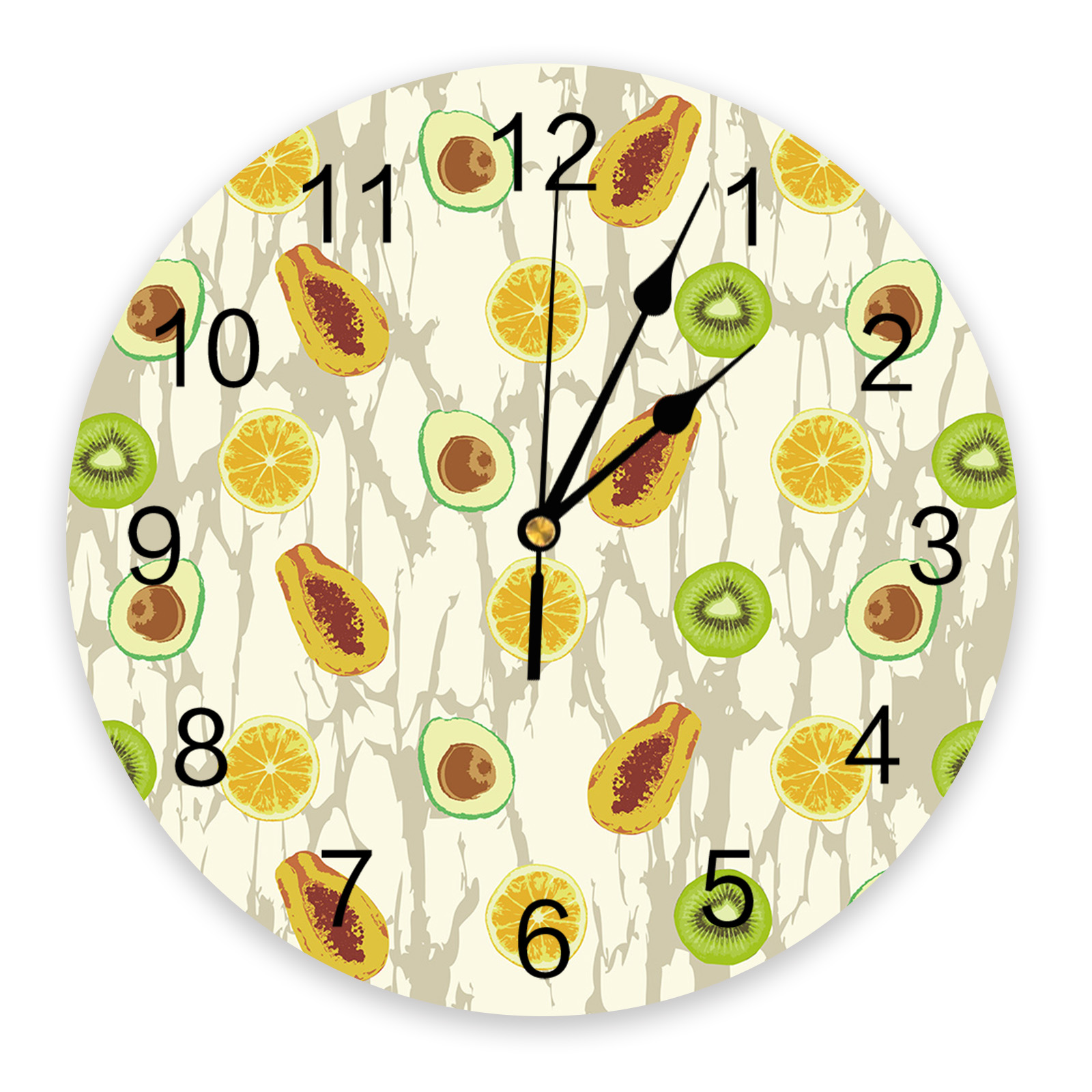 Fruit and vegetable design wall clocks silent home cafe office wall ...