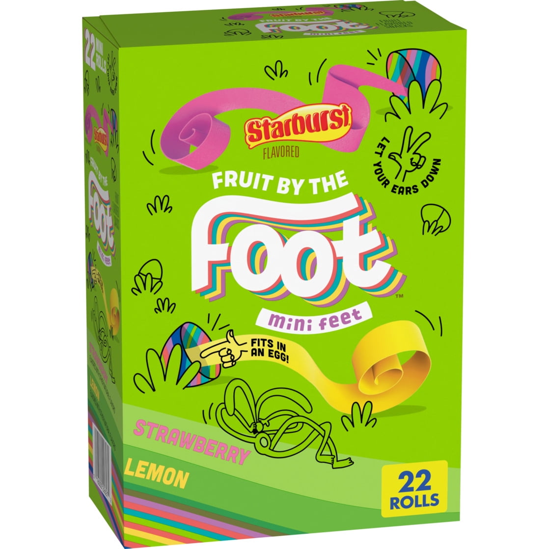 Fruit by the Foot Mini Feet, Starburst Fruit Flavored Snacks, Easter ...