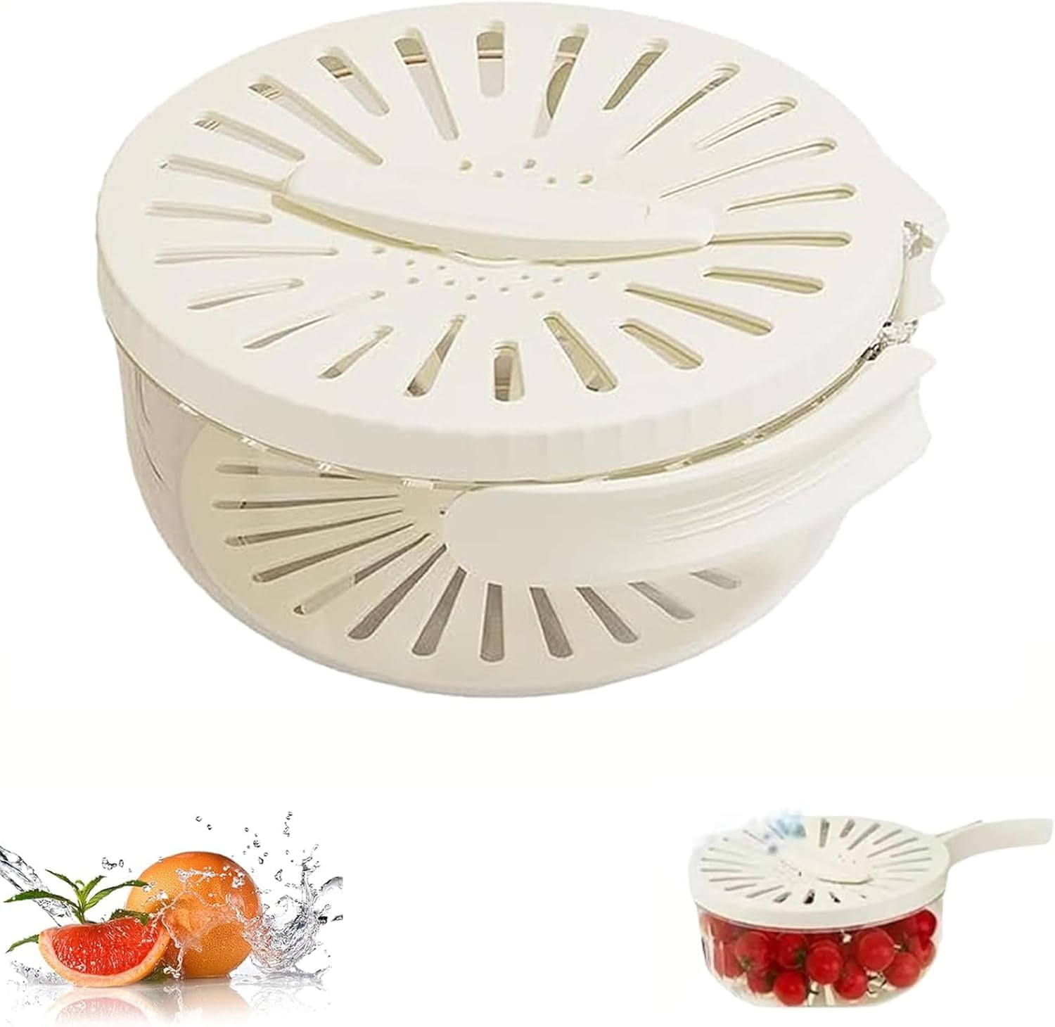 Fruit fly proof fruit basket stackable wooden lid Bowl with Mesh Basket ...