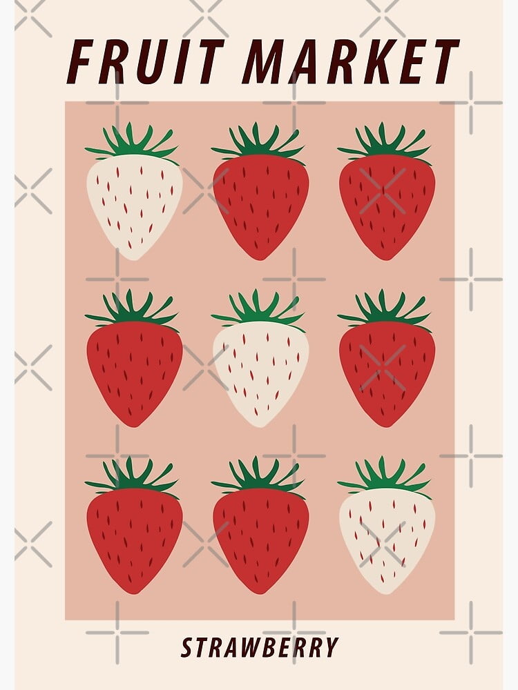 Fruit market print, Strawberry print, Posters aesthetic, Fruit art ...
