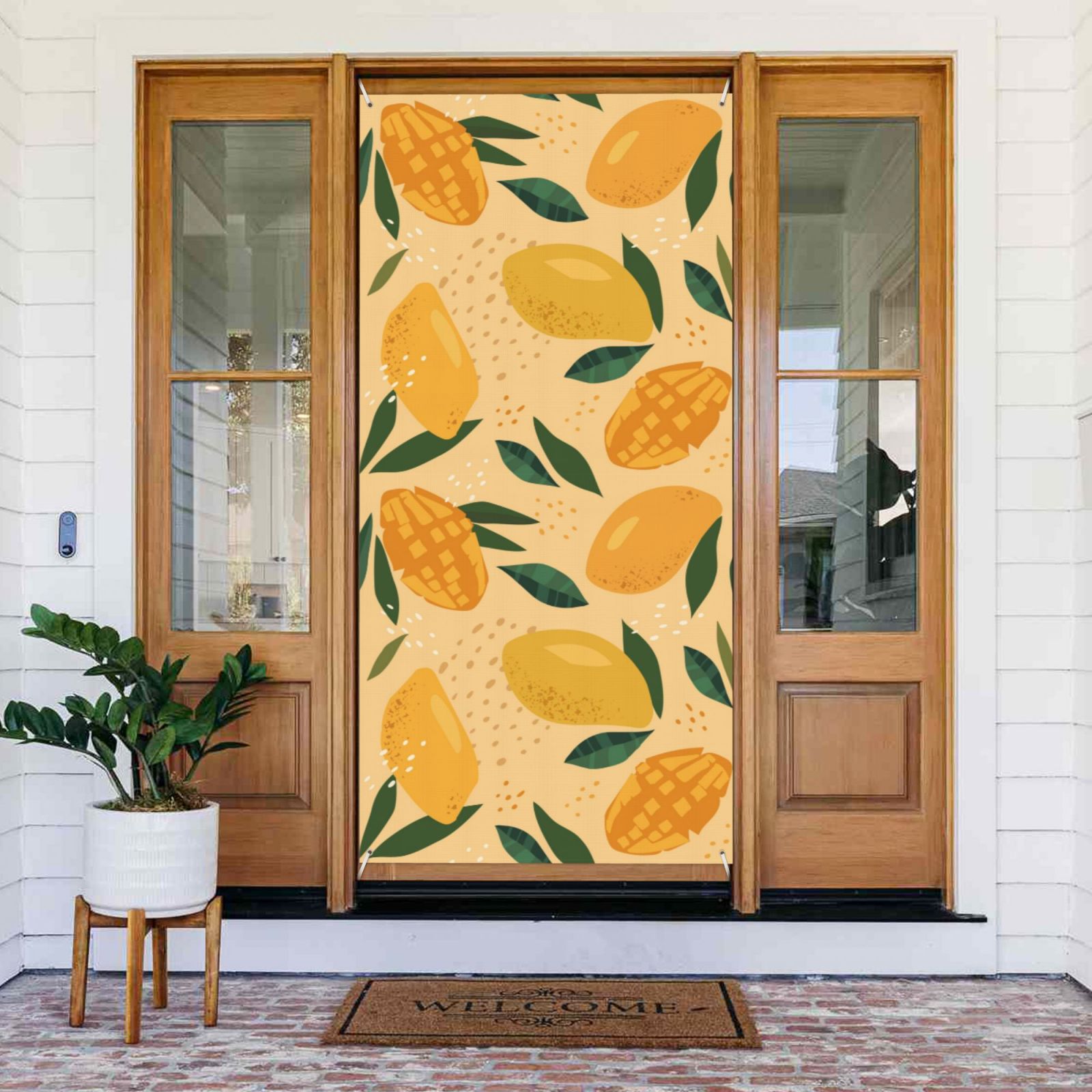 Fruit of Mango and Leaves Pattern Door Cover Decoration Backdrop Banner ...