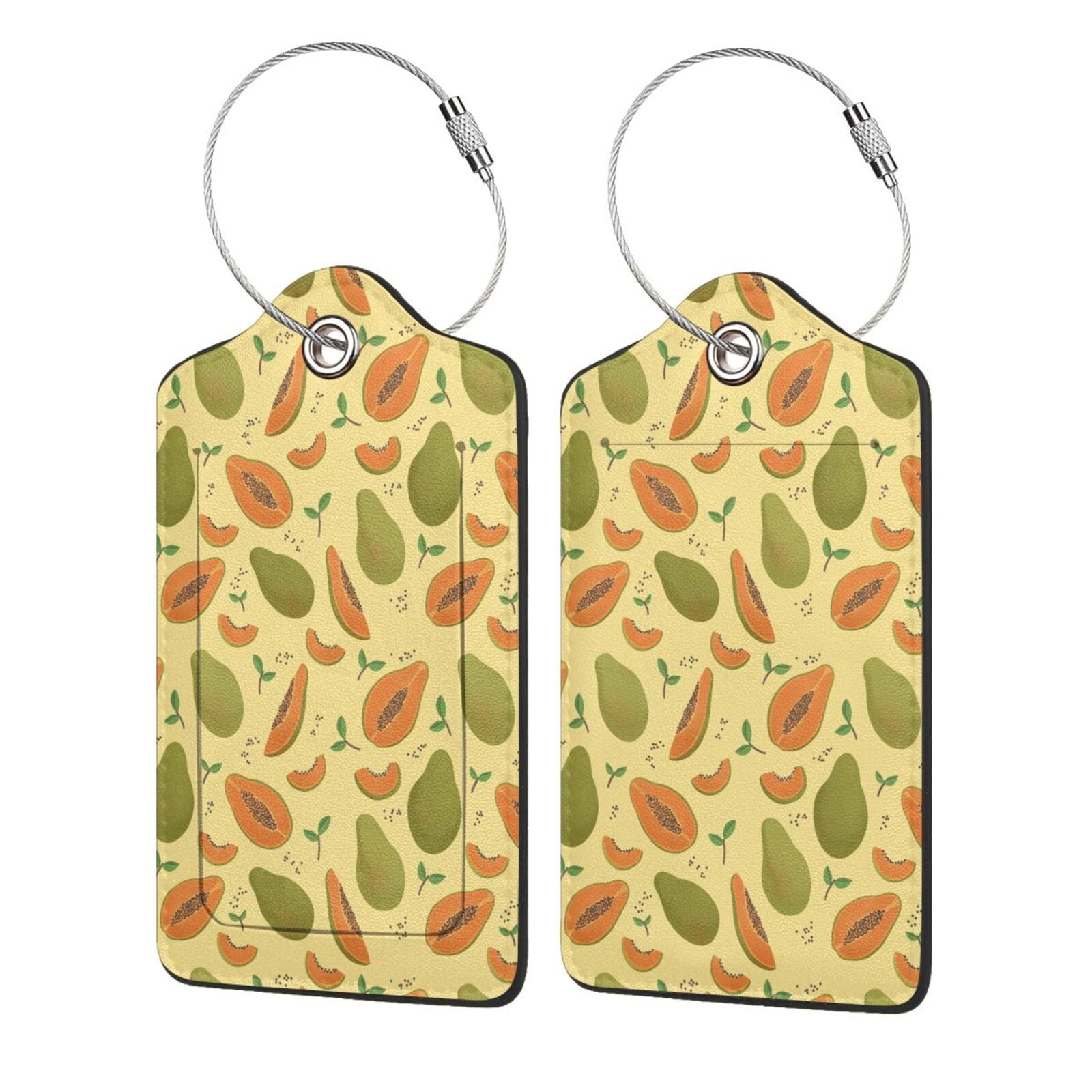 Fruit of Papaya Pattern Luggage Tags for Suitcase PU Privacy Cover ID ...