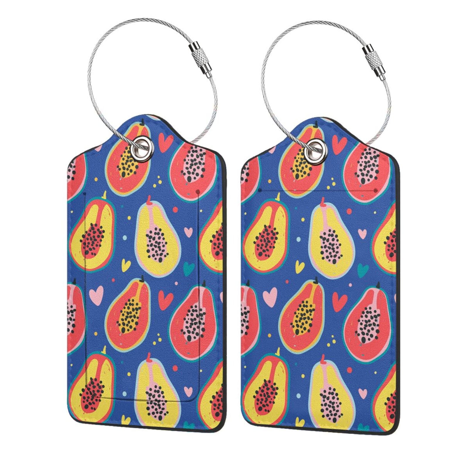 Fruit of Papaya Pattern Luggage Tags for Suitcase PU Privacy Cover ID ...