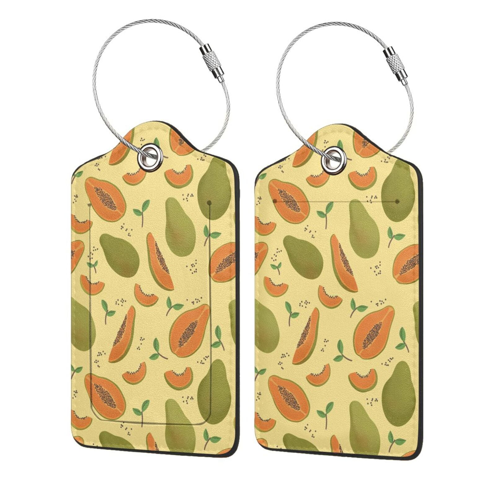 Fruit of Papaya Pattern Luggage Tags for Suitcase PU Privacy Cover ID ...