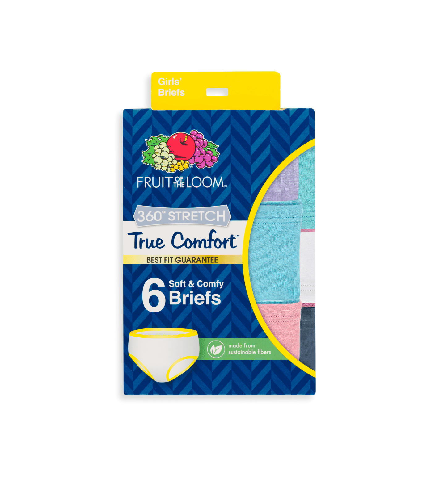 Fruit of the Loom Big Girls Fiber Moisture Wicking Underwear Brief, 360 ...
