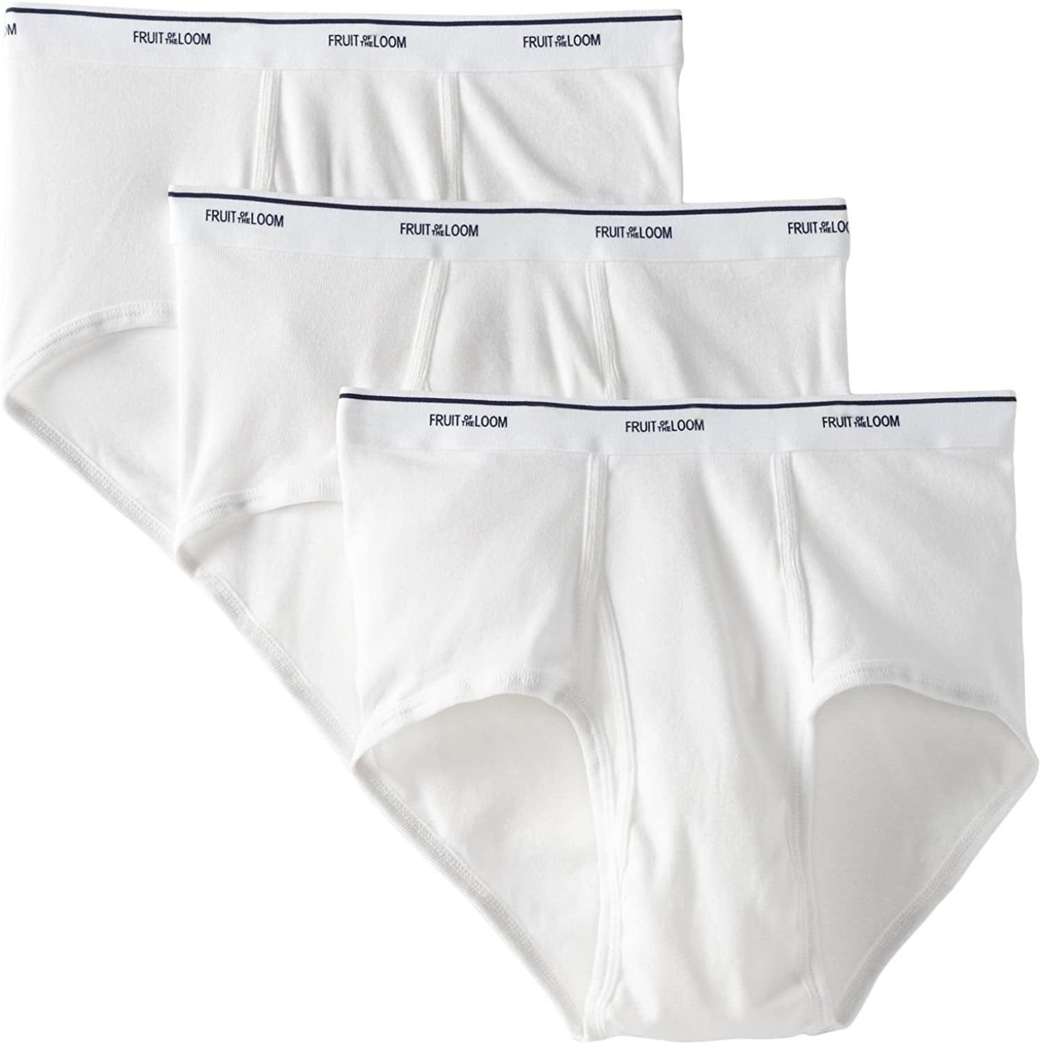 Fruit of The Loom Dual Defense Classic Briefs, (Men's) White 3 Pack ...