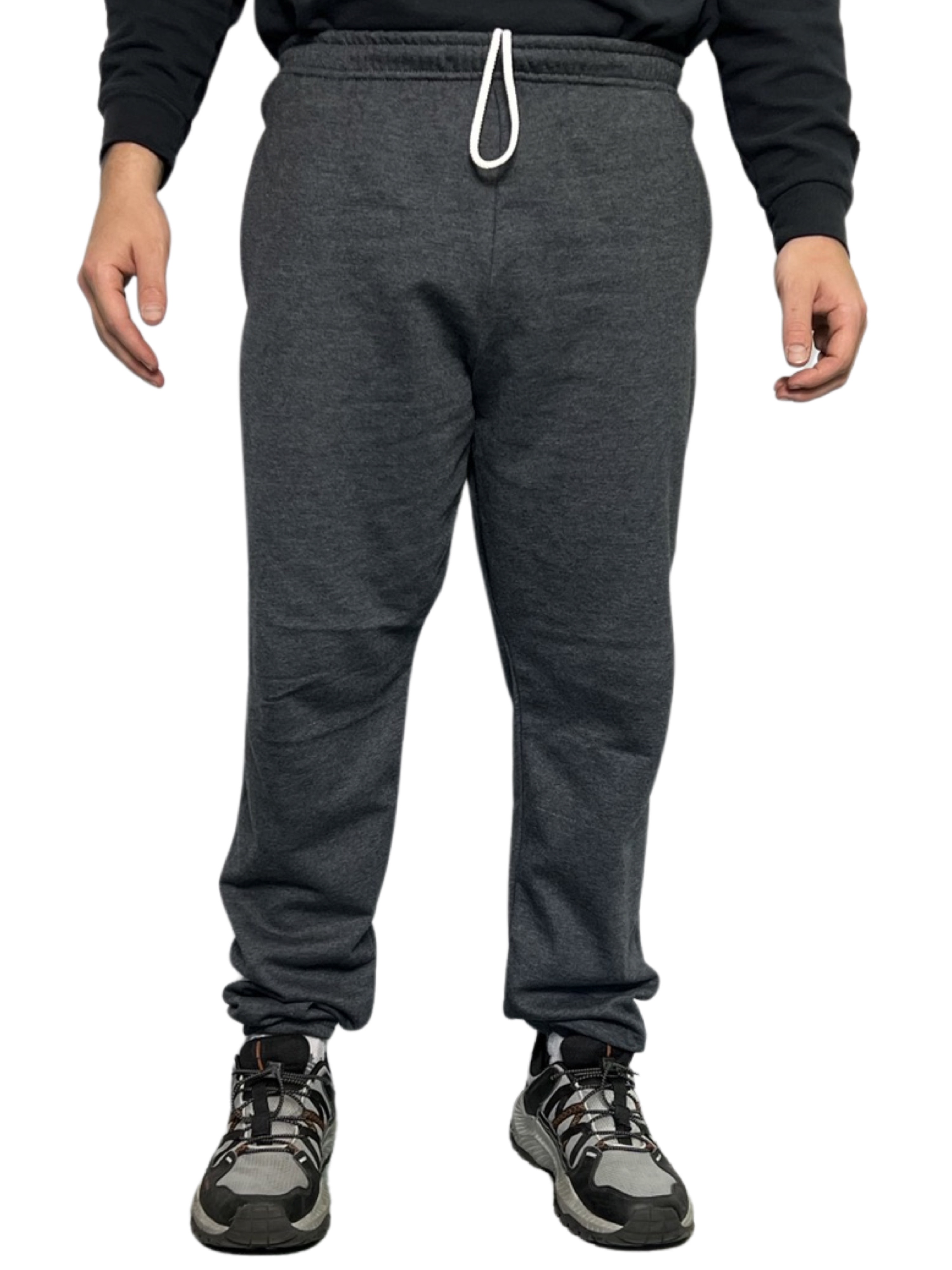Fruit of The Loom Men's Fleece Jogger Sweatpants 2 Pockets Relaxed Fit M-4XL - Charcoal ...