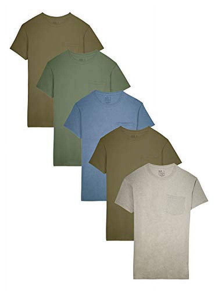 Fruit of The Loom Men's Pocket T-Shirt, X-Large (46-48), 5 Pack, Assorted Earth Tones - Walmart.com