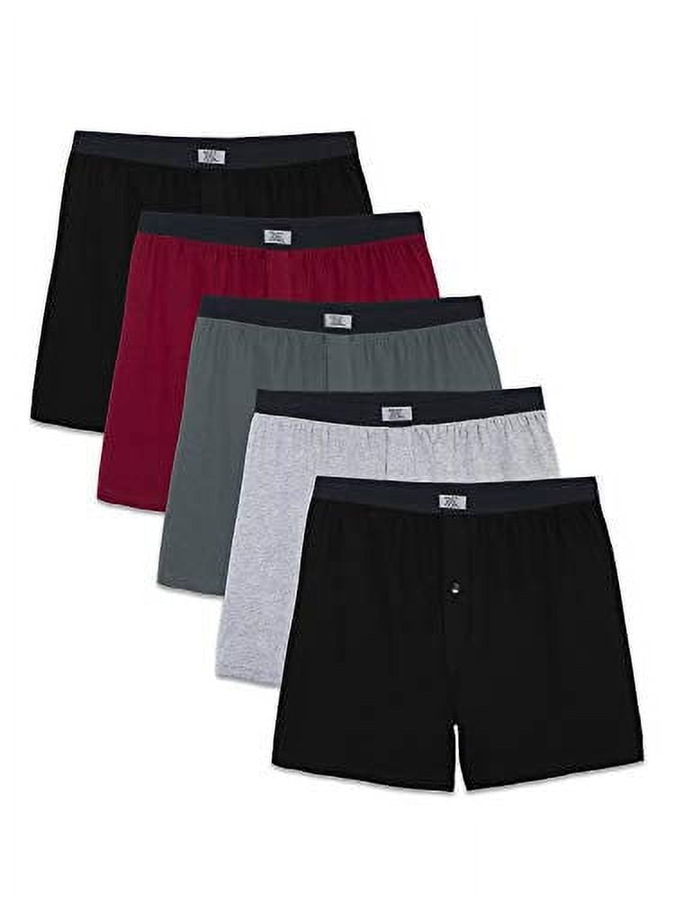 Fruit of The Loom Men's Soft Stretch-Knit Boxer 5-pack Assorted,Large ...