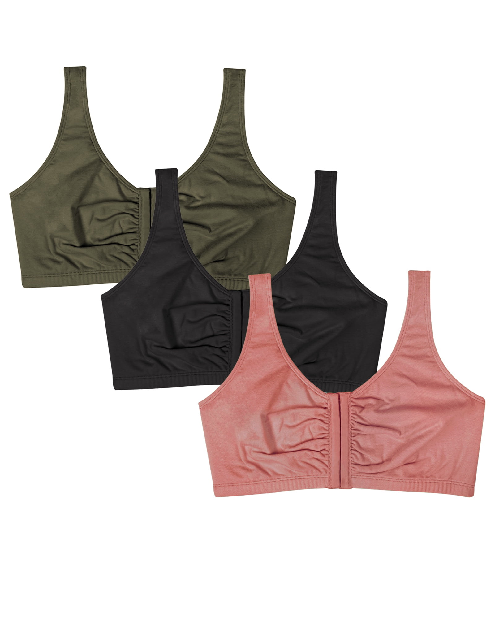 Fruit of the Loom Women's 3-Pack Beyond Soft Front Closure Cotton Bra ...