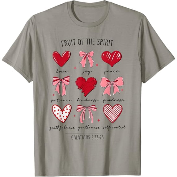 Fruit of The Spirit Christian Hearts T-Shirt - Galatians 5:22-23 Design ...