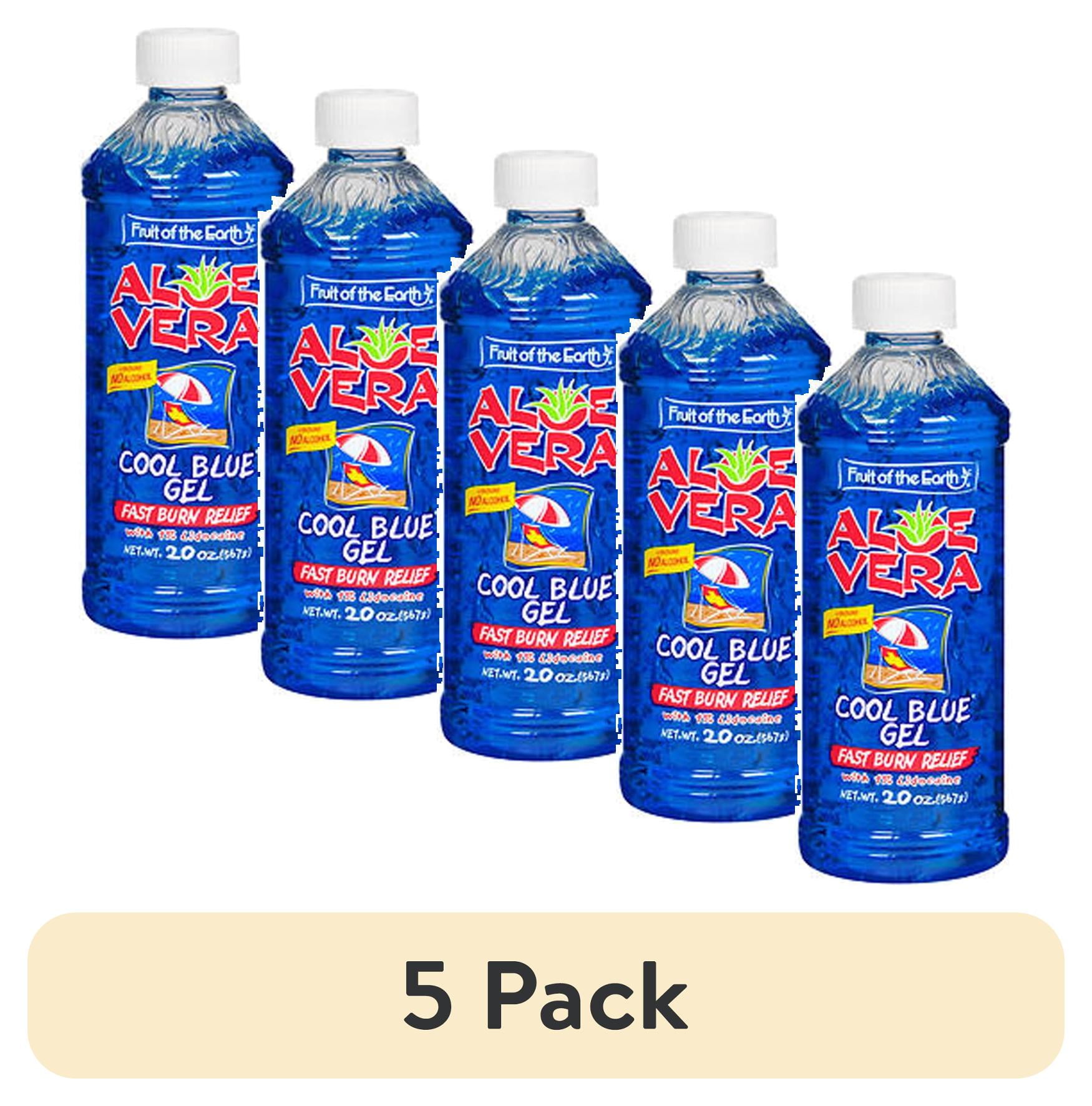(5 pack) Fruit of the Earth Aloe Vera Cool Blue Gel Burn Relief, 20 Oz ...