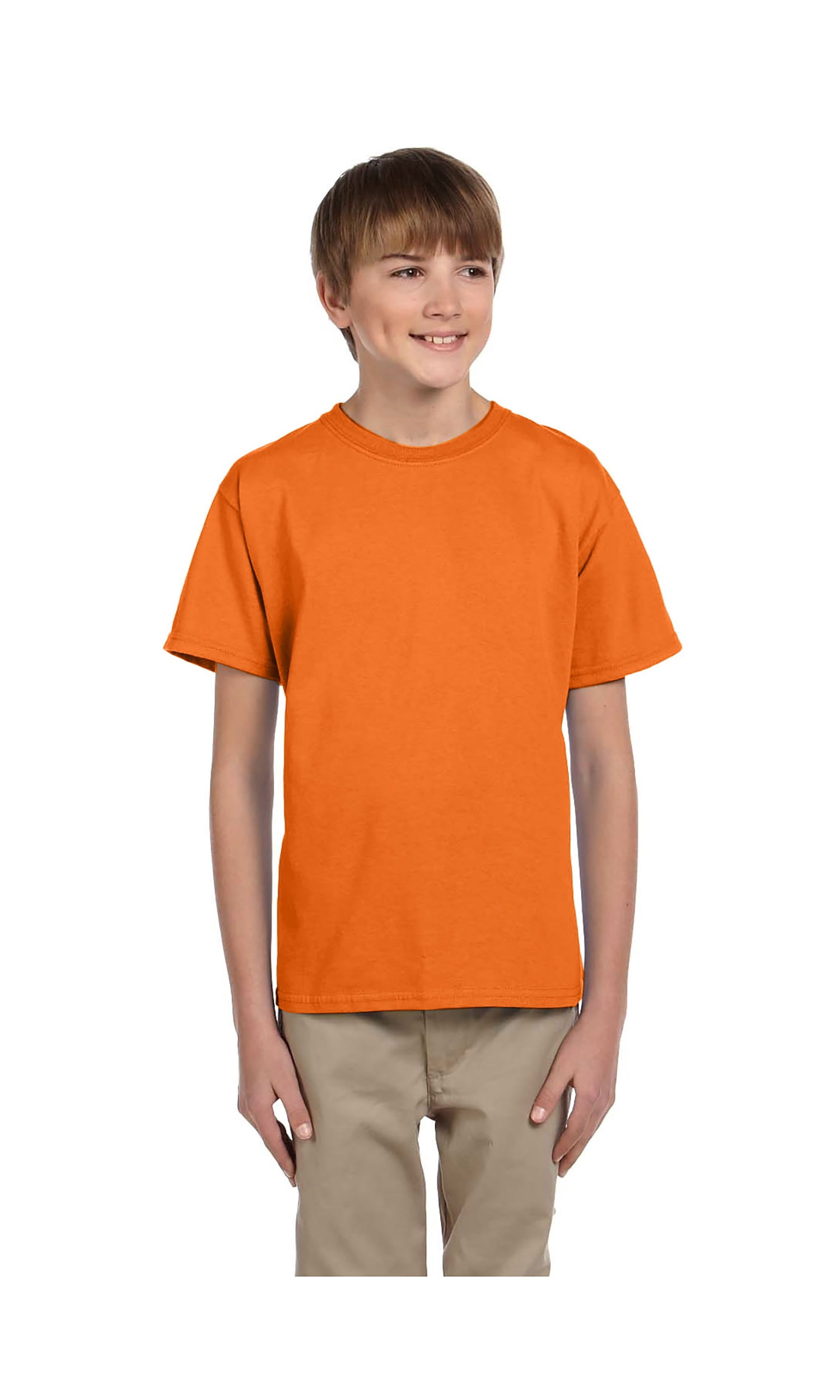 Fruit of the Loom Big Boy's Ribbed Collar Half-Sleeve T-Shirt, Style 3930B - Walmart.com